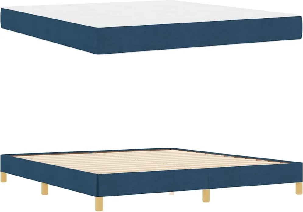 Postel s boxspringem s matrací Modrá 180 x 200 cm textil 3398590