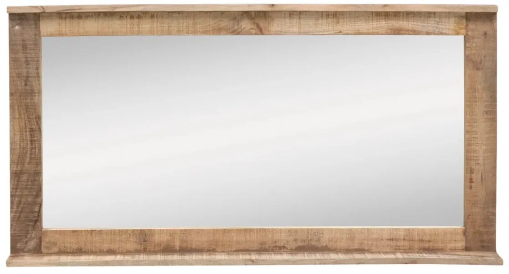 furniture-nabytek.cz - Masivní koupelnové zrcadlo Padma II z mangového dřeva, lakované, přírodní barva – 124×65 cm