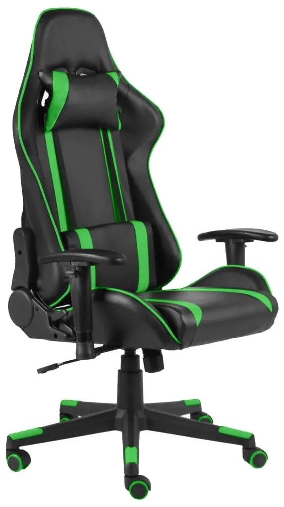 20480 vidaXL Otočná herní židle zelená PVC