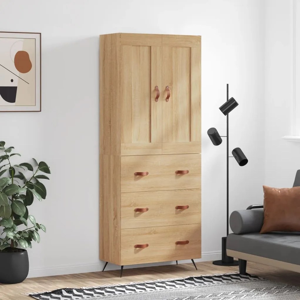 Skříň highboard dub sonoma 69,5 x 34 x 180 cm kompozitní dřevo 3199724