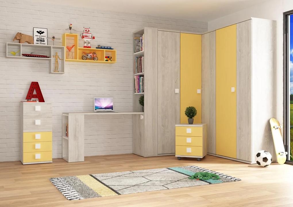 Aldo Využijete prázdný kout v dětském pokoji - sestava nábytku cascina, světle žlutá