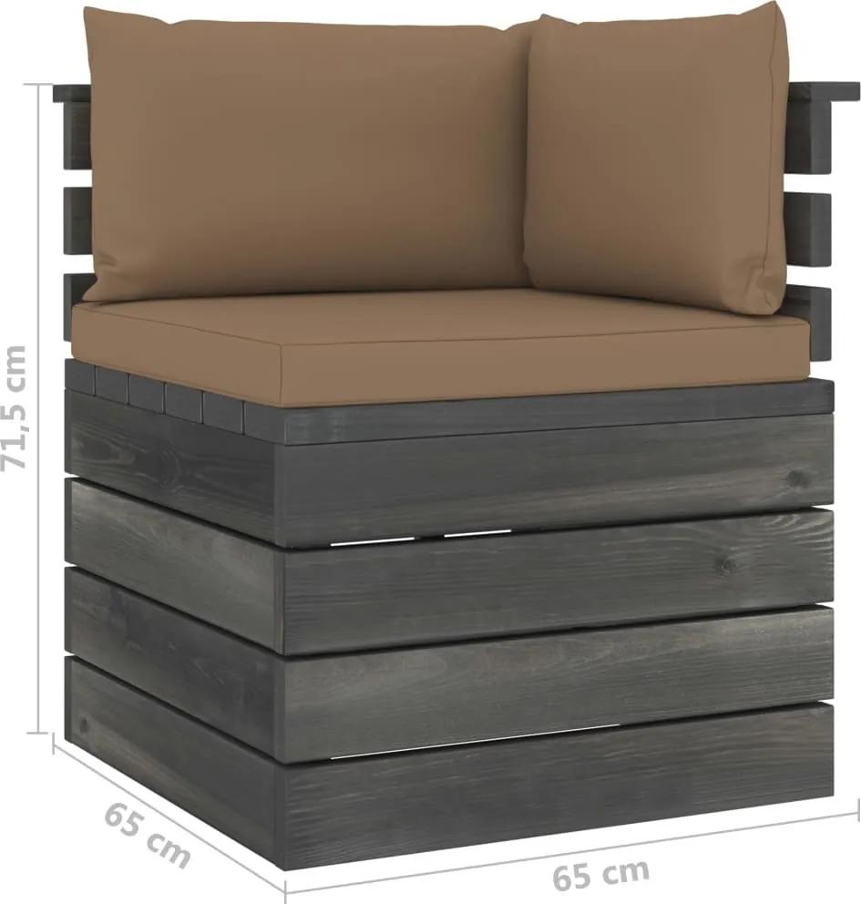 vidaXL 7dílná zahradní sedací souprava z palet + podušky borové dřevo [3061967] Barva: krémová