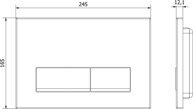 Mexen Fenix ​​12, splachovací tlačítko pro Mexen modul, černá matná-chromová, 601203