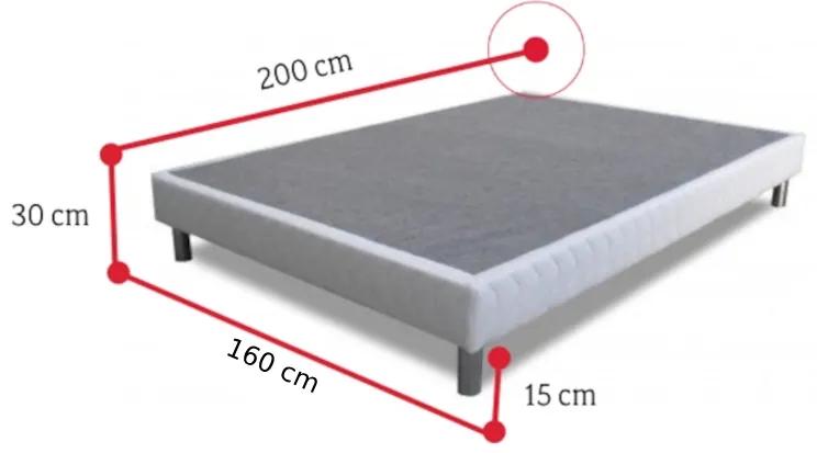 Expedo Čalouněná postel SNOW + matrace Comfort 14, 160 x 200 cm