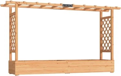 Outsunny vyvýšený záhon se boční a horní mříží pro popínavé rostliny, květináč s drenážními otvory, 200x44x113,5cm, přírodní dřevo