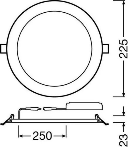 LED podhledové svítidlo LEDVANCE Slim Value 205mm 22W/3000K teplá bílá