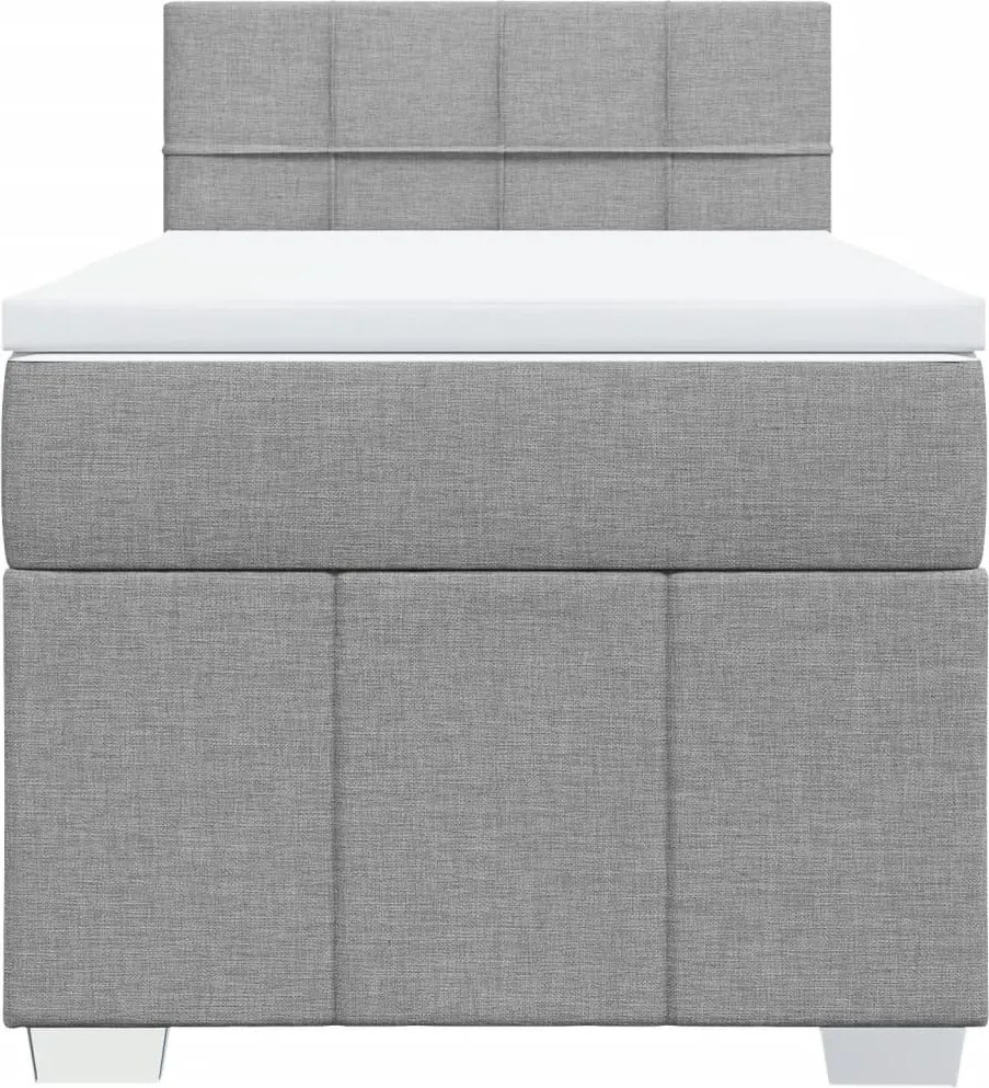 Box spring postel s matrací světle šedý 100 x 200 cm textil 3286979