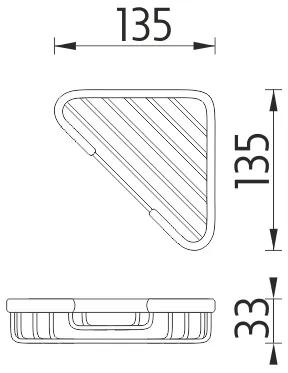 Drátěná polička do koupelny rohová malá NIMCO Drátěný program OP 101N-26