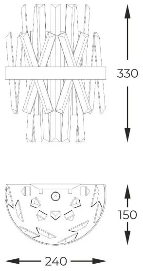 Zuma Line W0567-02D-B57G - Nástěnné svítidlo CONSTANTINOPLE 2xG9/28W/230V zlatá