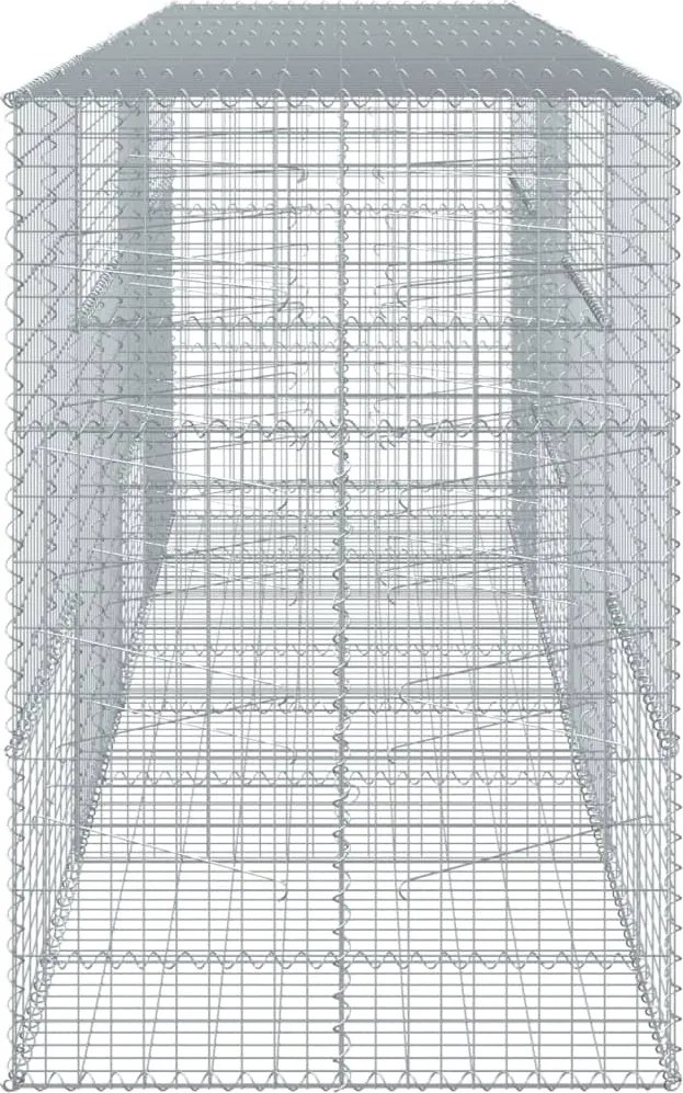 Gabionový koš s víkem 400 x 100 x 150 cm pozinkované železo 3295216