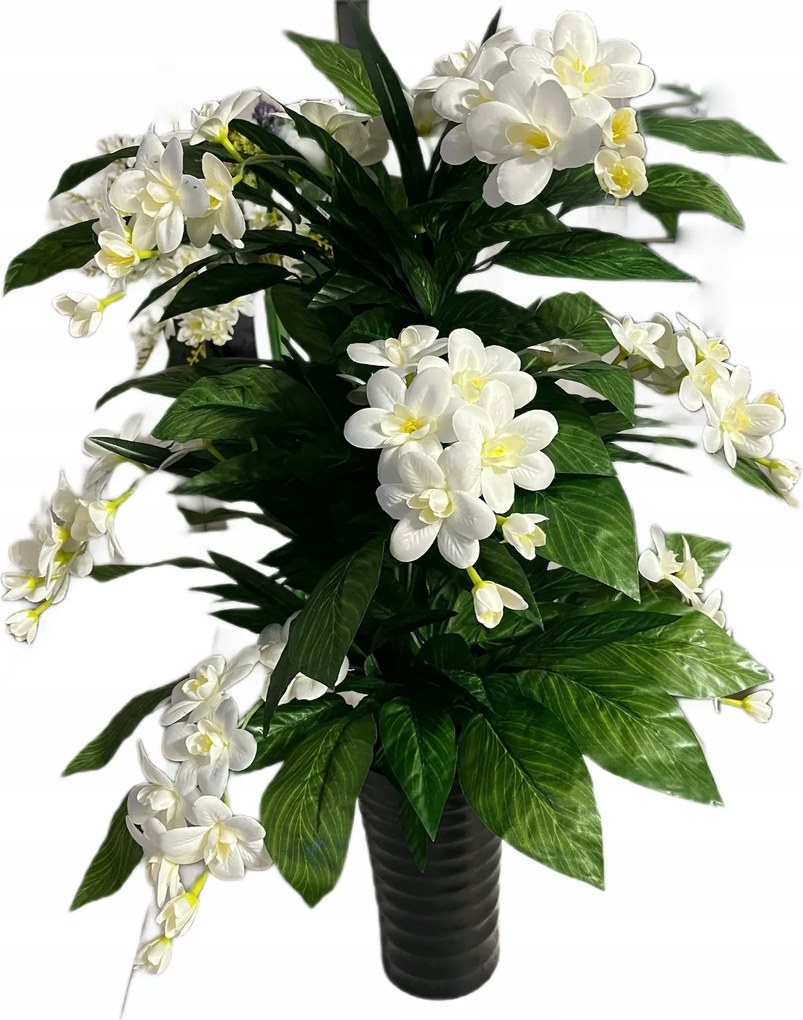 Květinový květináč Jasmín Gardenia 85 cm umělá květina V Květináči listy