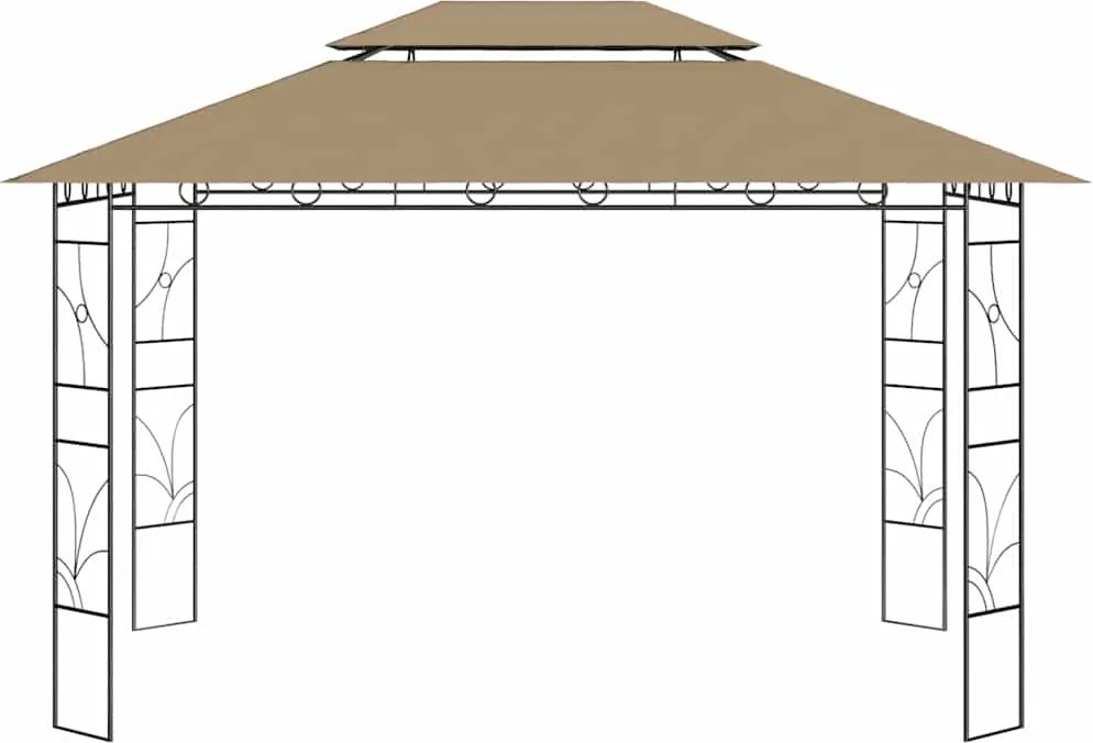 Altán 4 x 3 x 2,7 m taupe 160 g/m² 313916