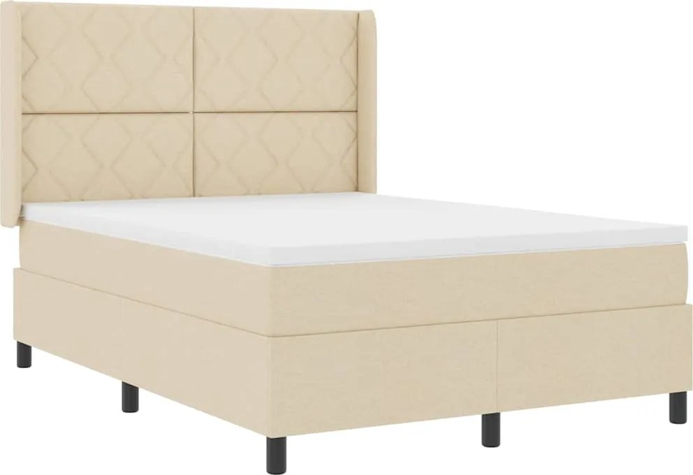 Postel s boxspringem s polštářem Krémová 200 x 160 cm textil 3341719