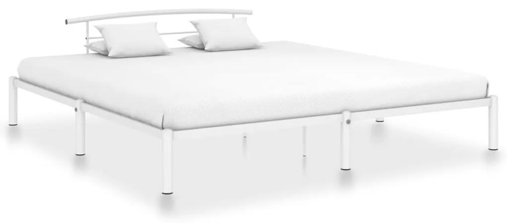 284704 vidaXL Rám postele bílý kov 200 x 200 cm
