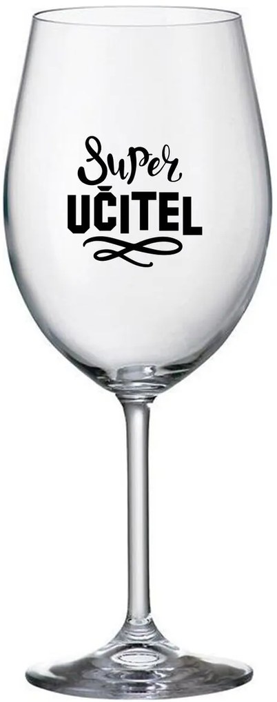 SUPER UČITEL - čirá sklenička na víno 350 ml