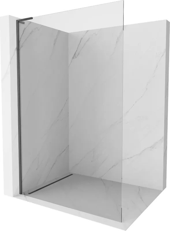 Mexen Kioto L, sprchová zástěna Walk-In 110 x 200 cm, 8mm čiré sklo, grafitový profil, 800-110-103-66-00