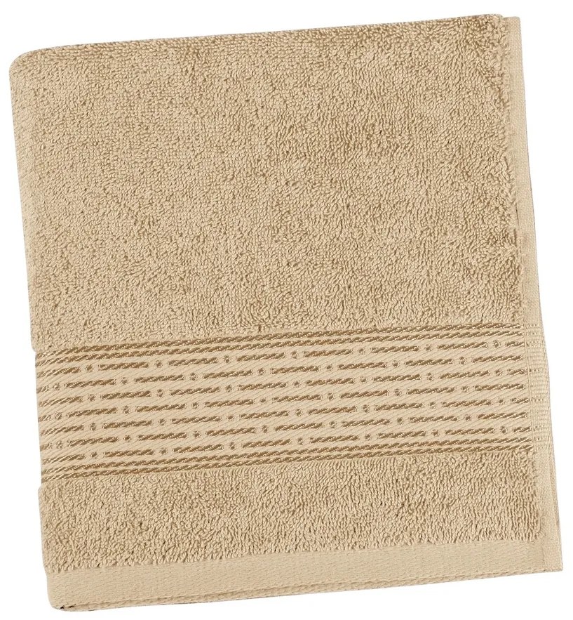 Bellatex froté ručník Proužek tmavě béžová, 50 x 100 cm
