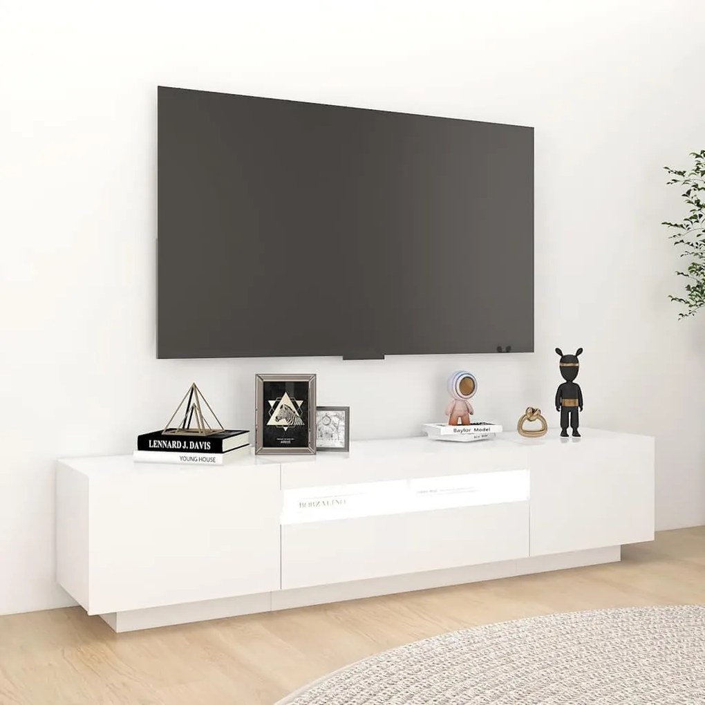 TV skříňka s LED osvětlením bílá 180 x 35 x 40 cm 3081897