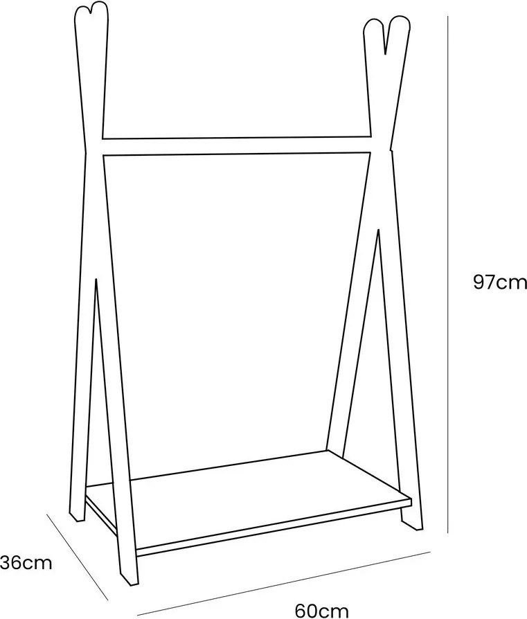 Bílý/v přírodní barvě dětský věšák v dekoru borovice 60x97 cm Montessori – Meowbaby