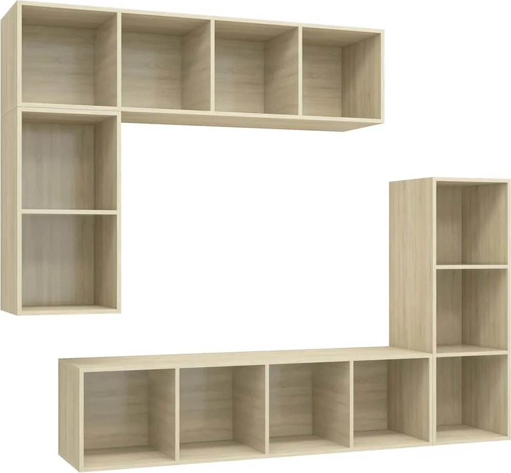 4dílný set TV skříněk dub sonoma kompozitní dřevo 3079820