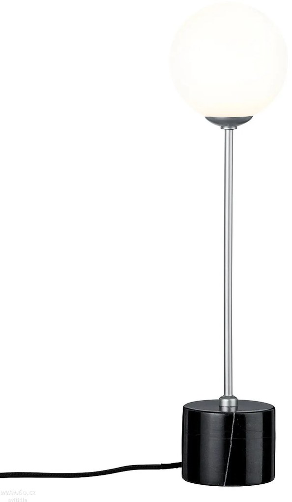 Paulmann 79688 Neordic Moa, stolní lampička ze černého mramoru, matného chromu a skla, 10W G9, výška 40cm