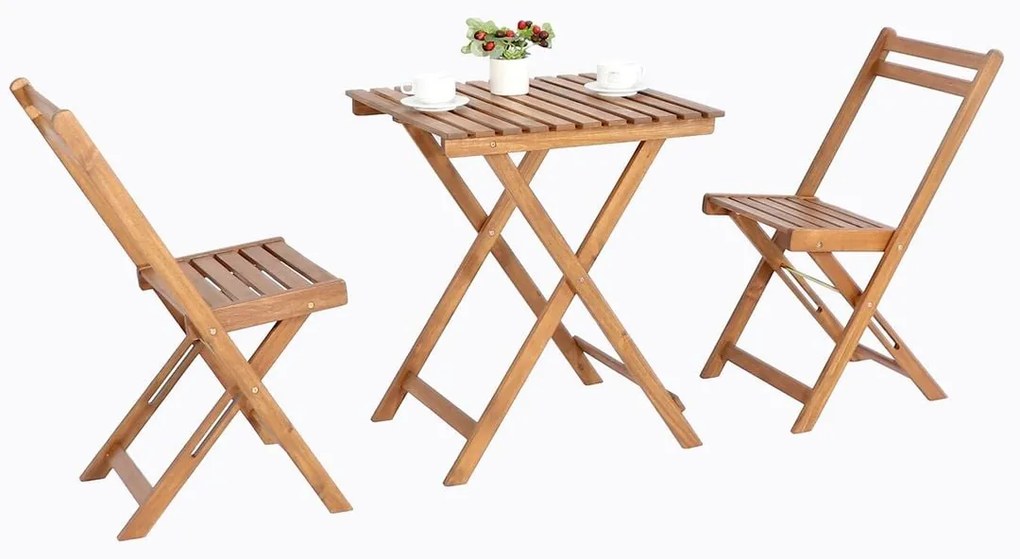 Sunfun Set balkonového nábytku sklopný, 3 ks, rozměry stolu: 72 × 60 × 60 cm