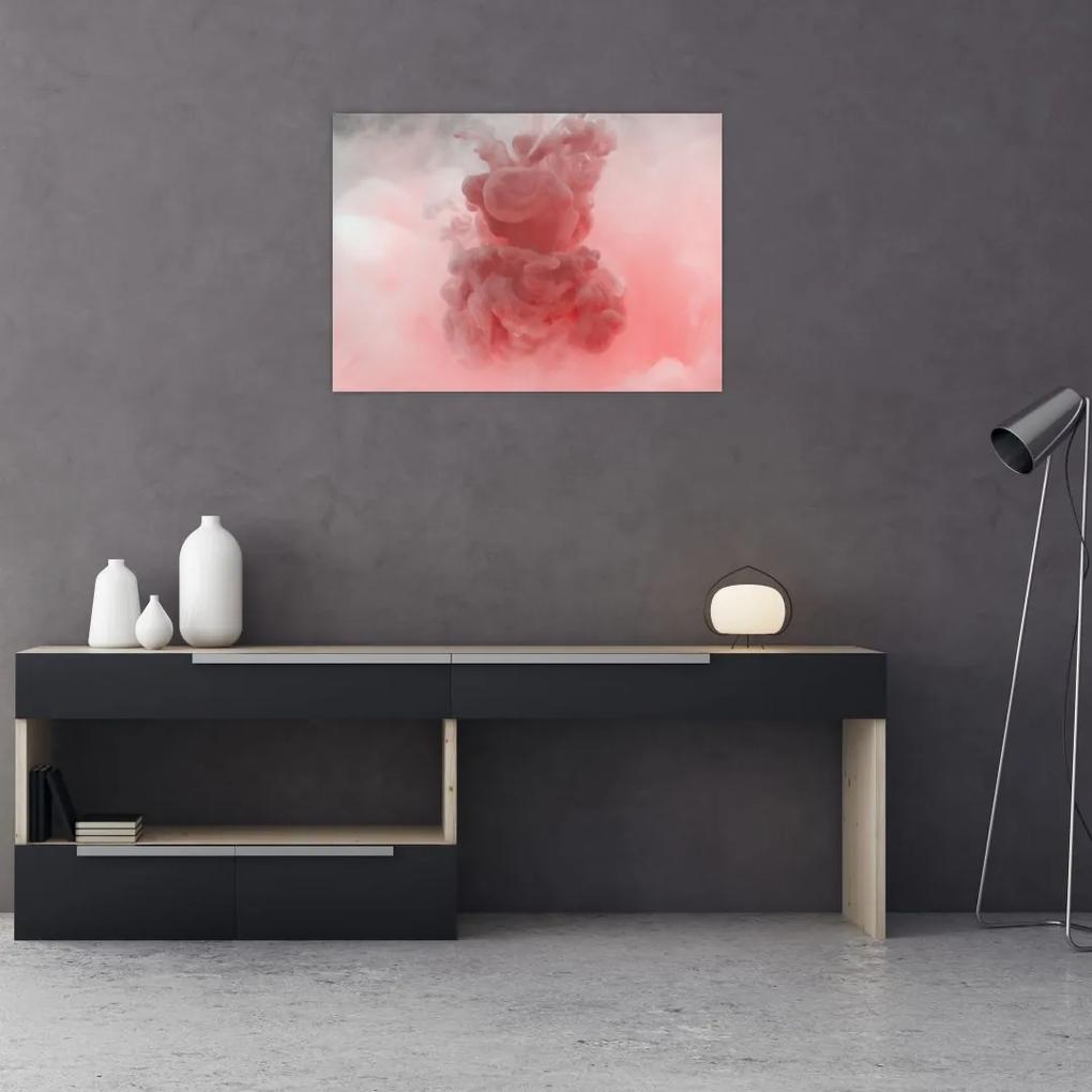 Skleněný obraz červeného dýmu (70x50 cm)