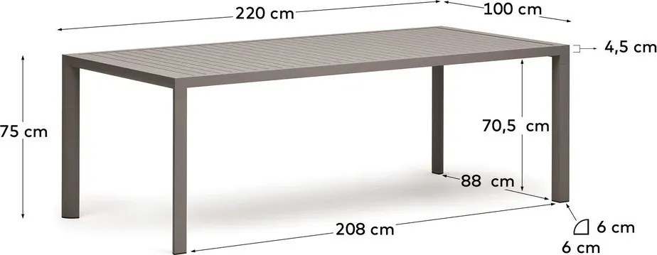 Zahradní jídelní stůl 100x220 cm Culip – Kave Home