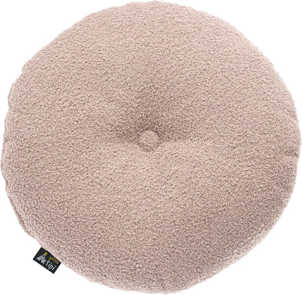 Sametový polštář s knoflíkem barva růžová látka pletený vzor
