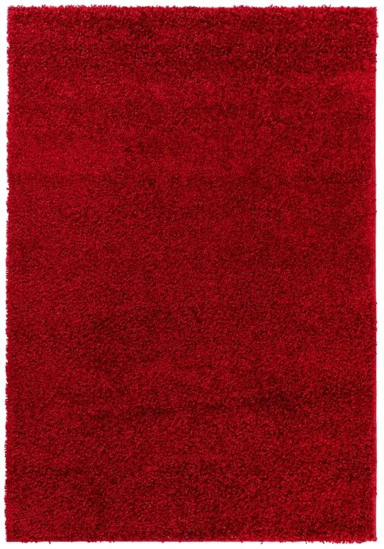 Kusový koberec shaggy TOKYO 6365A Jednobarevný červený Rozměr: 70x250 cm