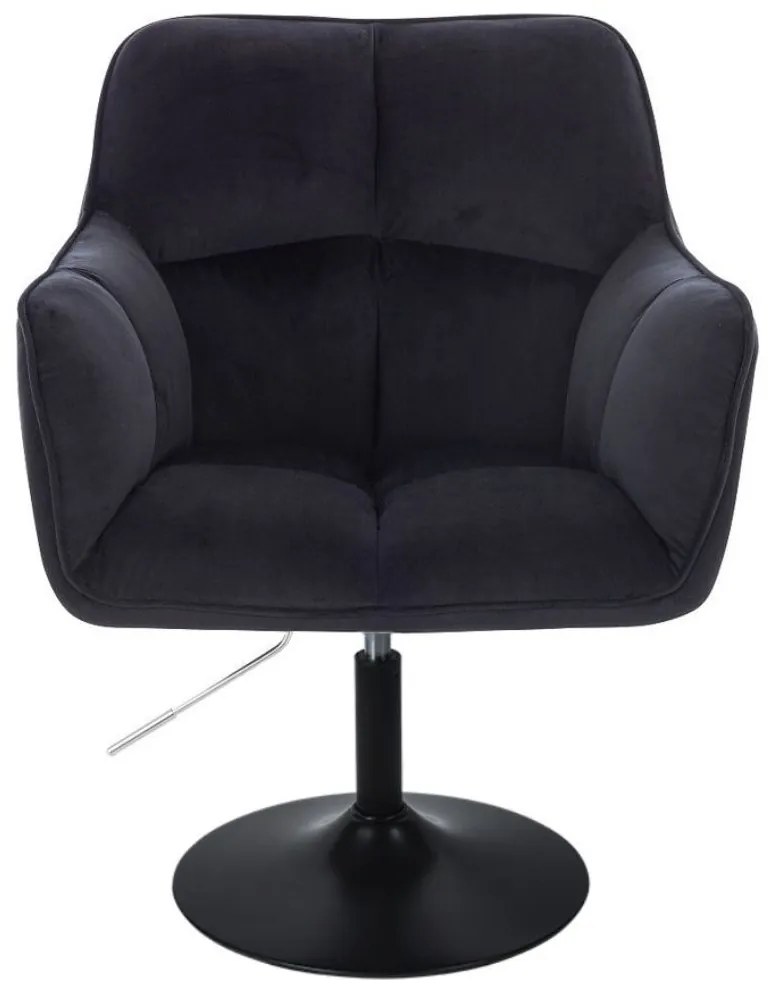 LuxuryForm DESIGN Otočné křeslo AMALFI VELUR na černém talíři - černé