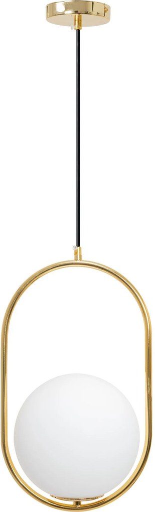 Toolight - Skleněná závěsná lampa E27 60W APP473-1CP, bílá-zlatá, OSW-00605