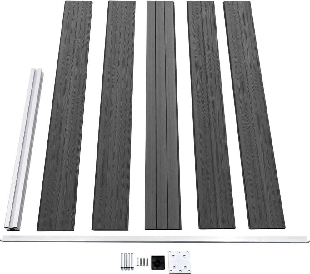 Set plotového dílce WPC 699 x 105 cm černý 3070449