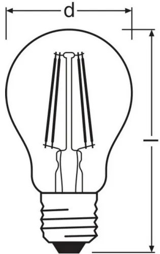 LED žárovka E27 LEDVANCE Filament CL A FIL 4W (40W) teplá bílá (2700K)
