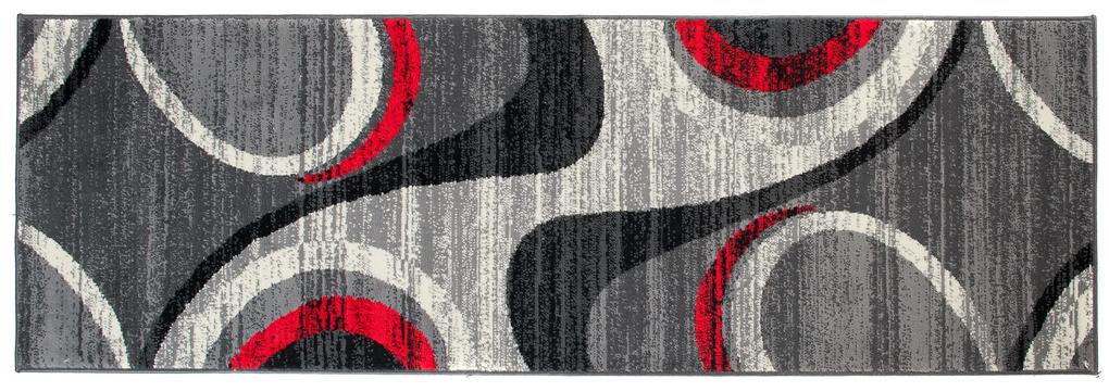 Chemex Moderní koberec Tap - geometrické tvary 3 - šedý/červený Rozměr koberce: 60x100 cm