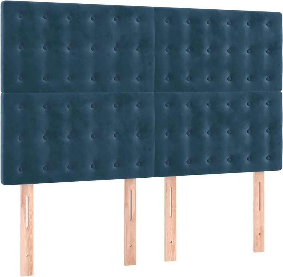Box spring postel s matrací tmavě modrá 140x200 cm samet 3138089