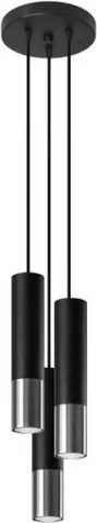 Lustr SOLLUX Loopez 3p GU10 3x40W bez zdroje SL.0943 černá/chrom