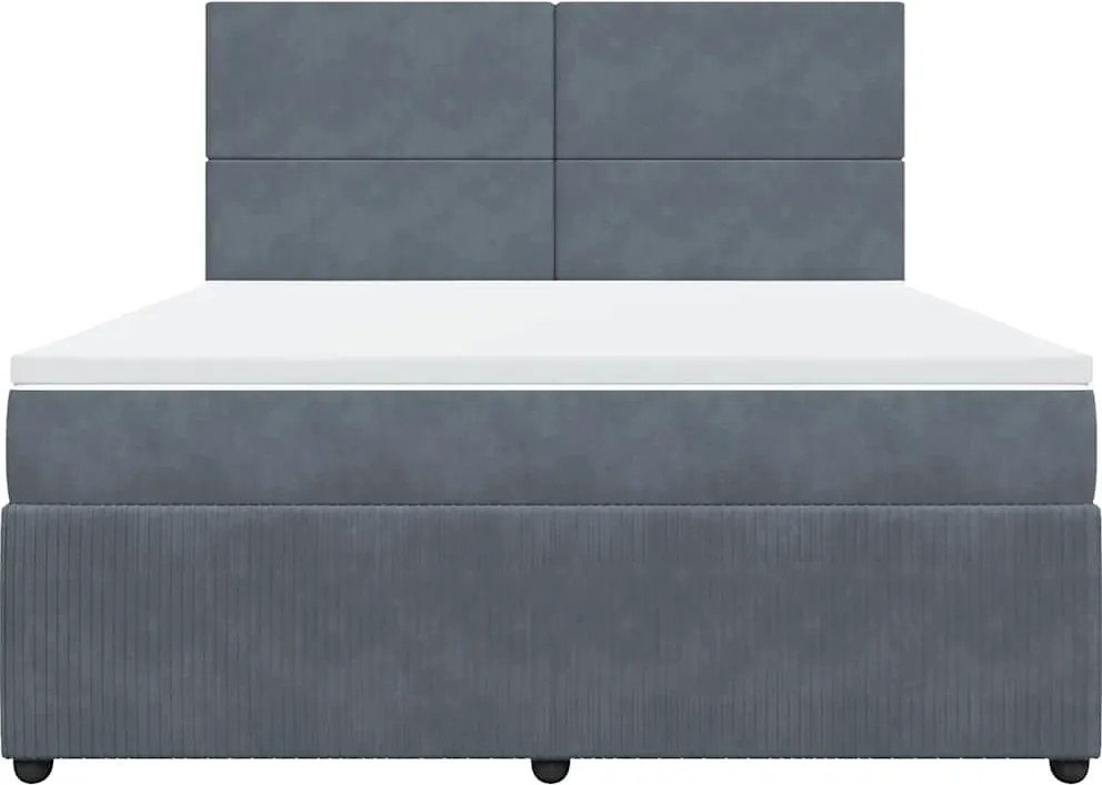 Box spring postel s matrací tmavě šedá 180x200 cm samet 3292401