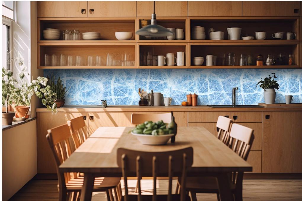 DIMEX | Fototapeta do kuchyně Povrch ledu KI-420-283 | 420 x 60 cm | modrá, bílá