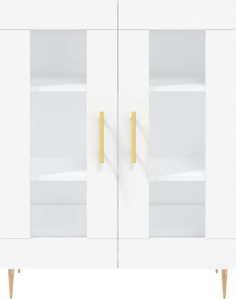 vidaXL Skříň highboard 69,5 x 34 x 180 cm kompozitní dřevo [3195723] Barva: bílá s vysokým leskem