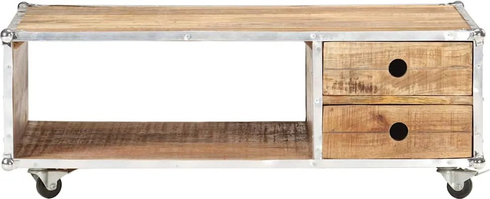 Konferenční stolek 89 x 59 x 33 cm masivní hrubý mangovník 323408