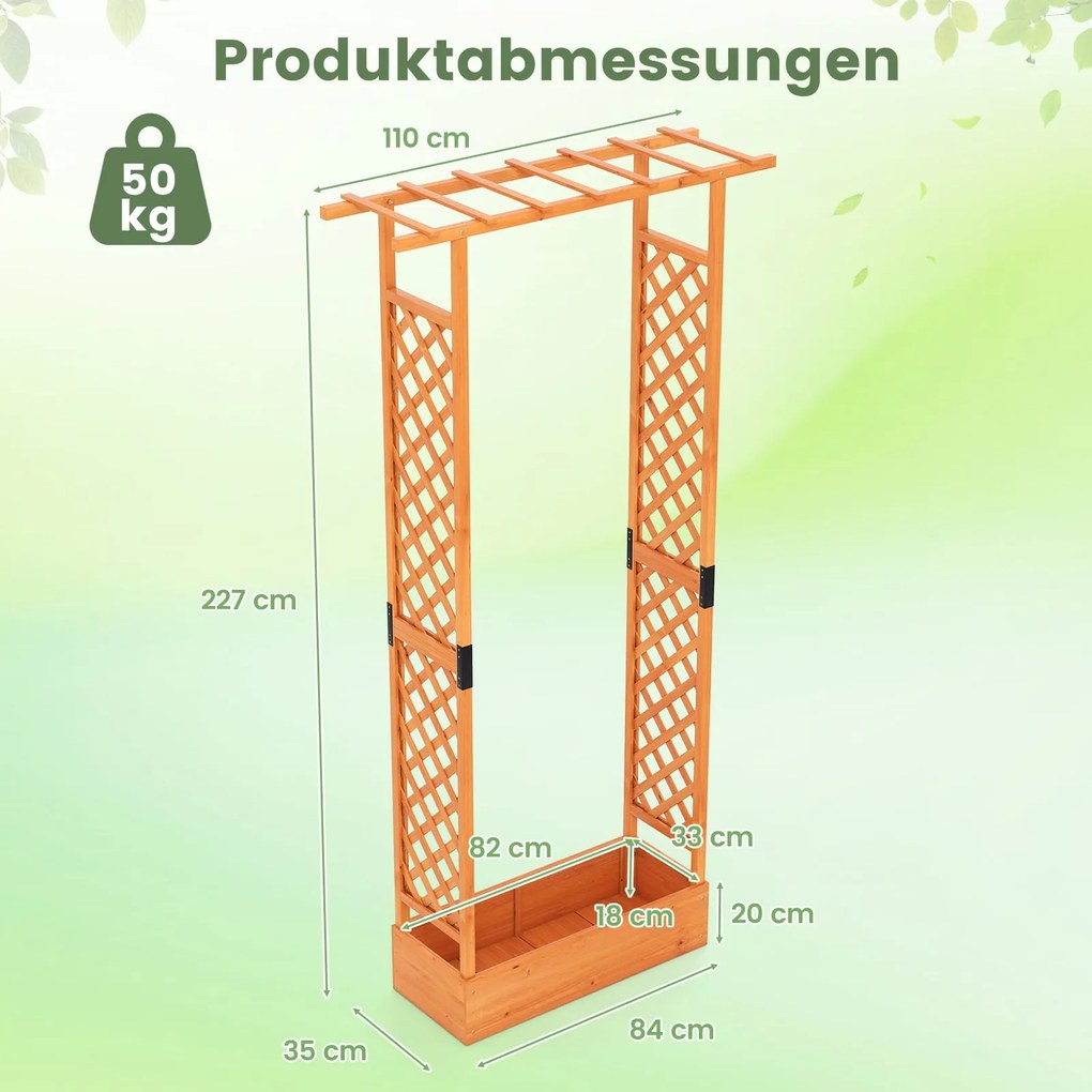 Costway Květinový truhlík s mříží a závěsnou střešní
