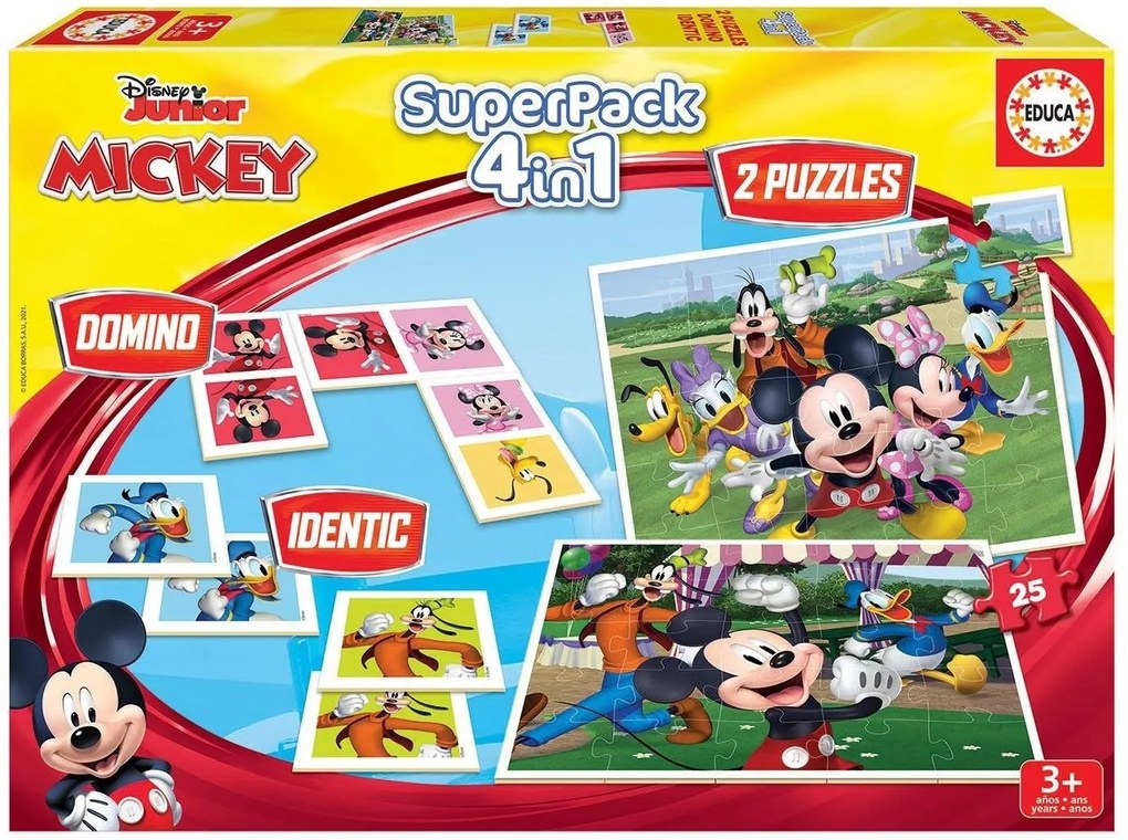 Společenská hra educa soubor her mickey a přátelé 4v1