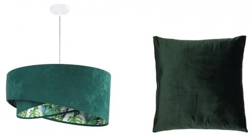 Timberlight Závěsné svítidlo Awena tropické listy + Dekorační polštář tmavě zelený 40 x 40 cm