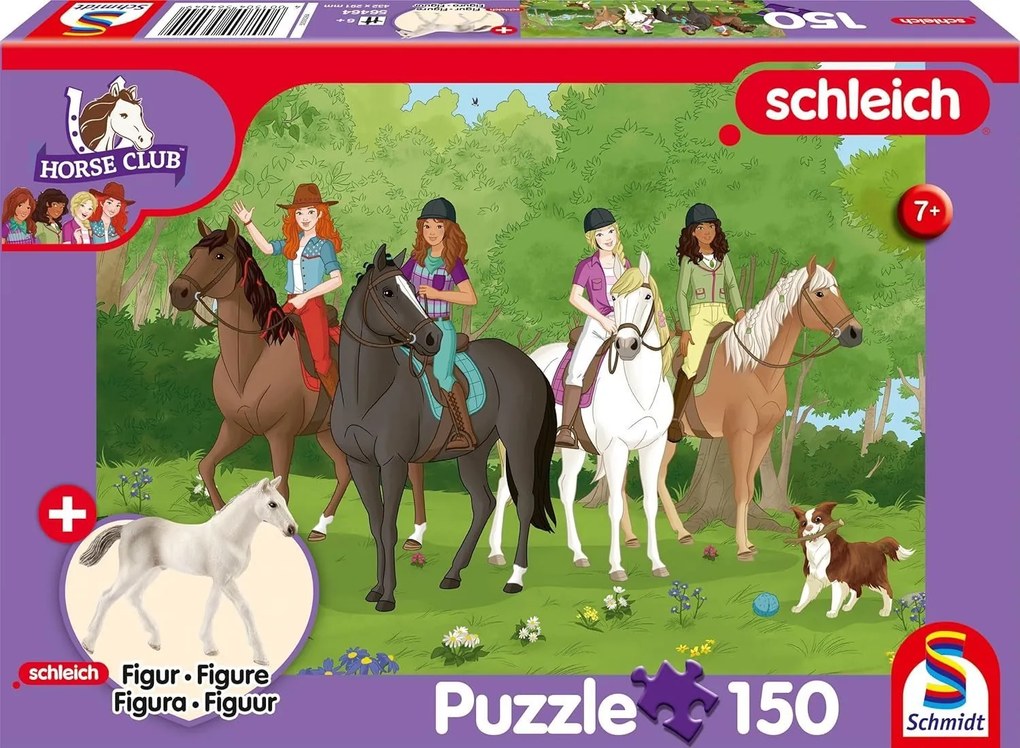 Schmidt schleich horse club: výlet do přírody 150 dílků + figurka schleich