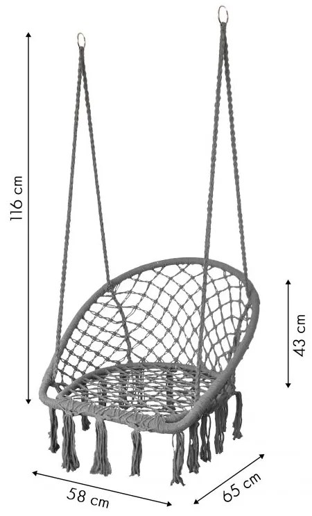 Závěsné křeslo Chair Grey