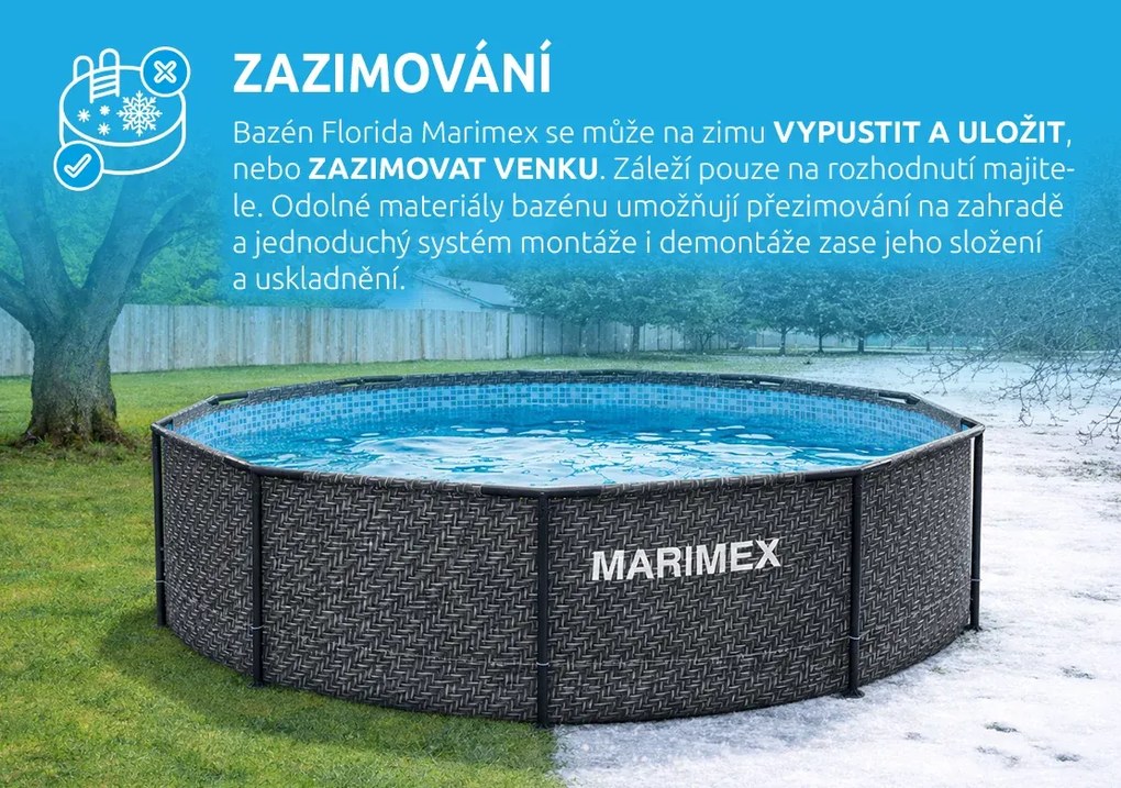 Marimex | Bazén Marimex Florida 3,05x0,91 m s pískovou filtrací - motiv RATAN | 19900079
