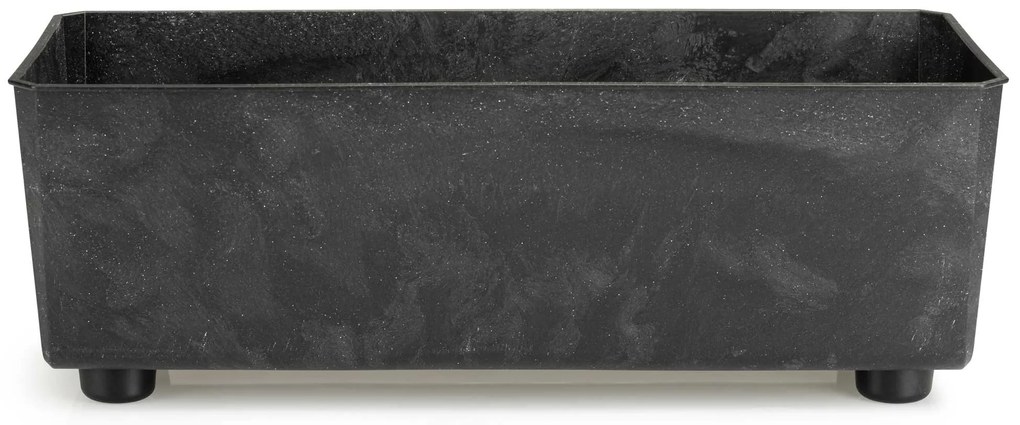PLASTOVÝ KVĚTINÁČ SALVIA 37,5X17 CM IMITACE BETONU ČERNÁ