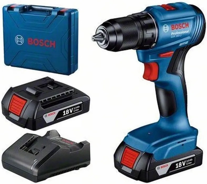 Bosch AKU vrtací šroubovák GSR 185-LI PROFESSIONAL 2x2,0Ah 06019K3000