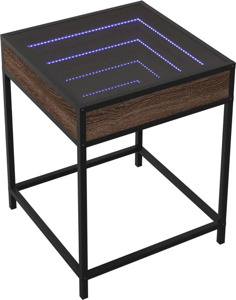 Noční stolek s Infinity LED hnědý dub 40 x 40 x 51 cm 3284095